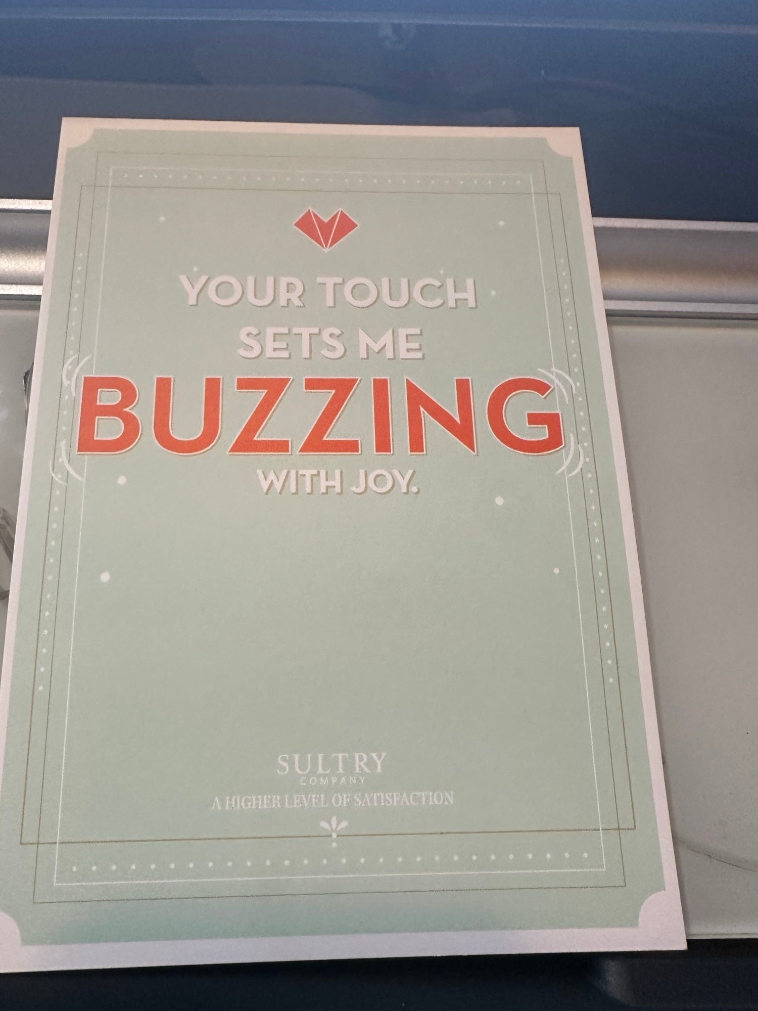 Sultry Vibe Card - Your Touch sets me buzzing.. | Sultry Company